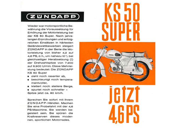 Brochure KS50 for Zündapp Super - MOTOVEIKALS 21