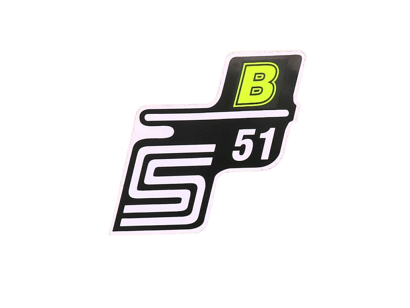 logo foil / sticker S51 B neon yellow for Simson S51 - MOTOVEIKALS 21